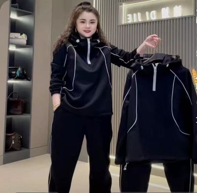 【1.12慧姐大码女装】2025新款加绒运动套装PLL8128-