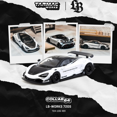 TW 1:64 迈凯伦McLaren 720S 白色黑盖 仿真合金汽车模型收藏