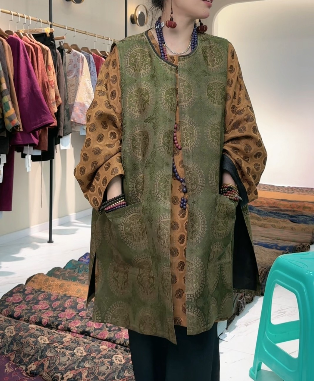 Yichen Liangpin Xiangyunsha Tops Nxys Reversible Length vest 861005-Ty