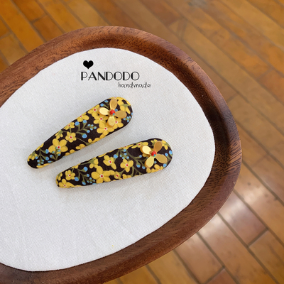 PAN包邮小众儿童手工发夹 幸运女童宝宝新中式汉服BB夹古风边夹