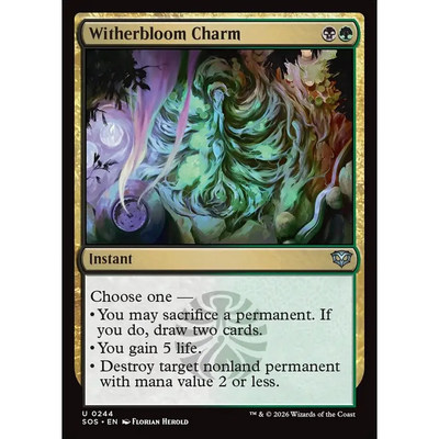 【北境卡牌】万智牌 靡华护符 Witherbloom Charm SOS 英文平/闪