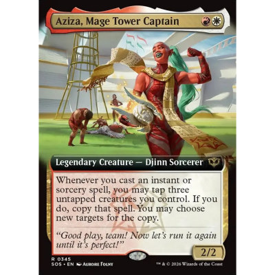 万智牌 斗法塔队长亚琦萨 Aziza, Mage Tower Captain SOS 英扩画