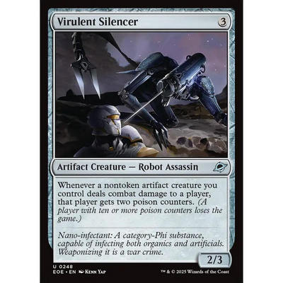 【北境卡牌】万智牌 猛毒噤声械 Virulent Silencer EOE 英文 银