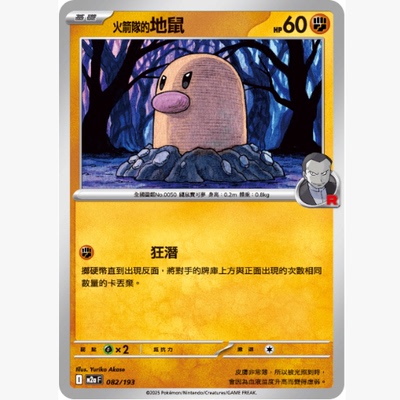 PTCG卡牌繁中火箭队的地鼠