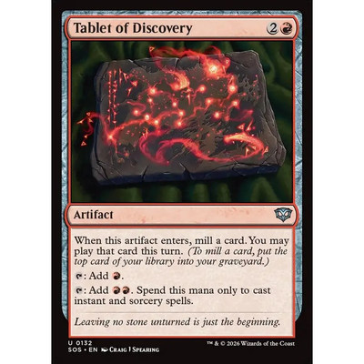 万智牌 成果石板 Tablet of Discovery SOS 英文平/闪卡 银
