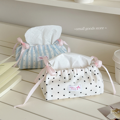 可爱布艺纸巾袋客厅玄关餐桌纸巾收纳袋咖啡店民宿高颜值纸巾袋