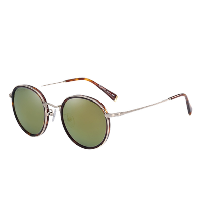 墨镜偏光玻璃复古风圆框太阳镜