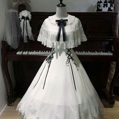 春与夏洛丽塔lo裙cla系白色收腰款lolita甜美日常连衣裙