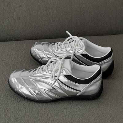 银色男士银色赛车鞋男鞋子