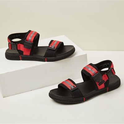 REDDRAGONFLY/红蜻蜓厚底男夏款时尚简约沙滩鞋魔术贴凉鞋L002181
