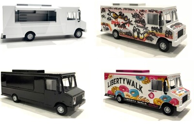 1/64 AMERICAN DIORAMA 美食車系列-塗鴉 / 甜甜圈 / 純黑 / 純白