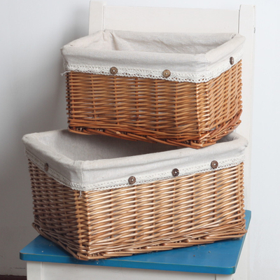 柳编原色零食盒桌面田园收纳筐