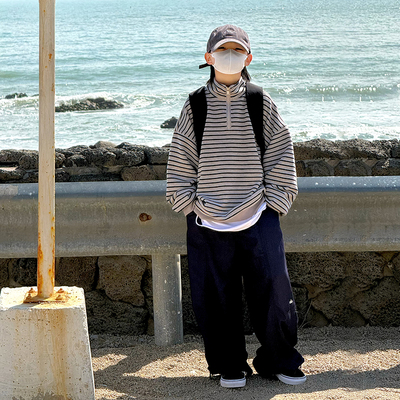 男童条纹外套儿童春装卫衣外套胖宝宝2026新春秋季中大童洋气上衣