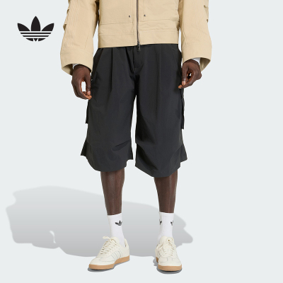 adidas阿迪达斯三叶草中长裤夏男亲肤宽松工装风梭织短裤 KD2778