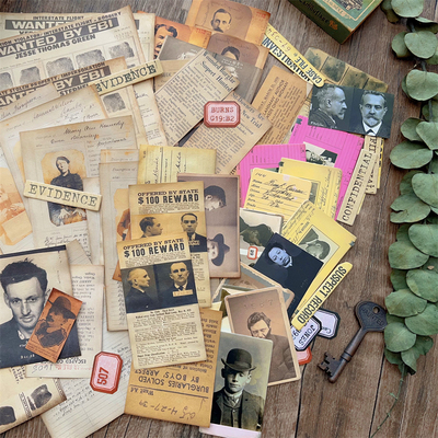 棕熊家复古刑侦破案手帐做旧染纸