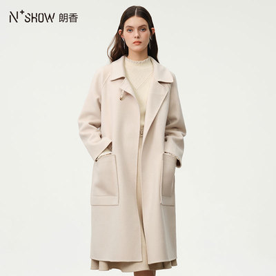 朗香羊绒外套一粒扣大帖袋大衣