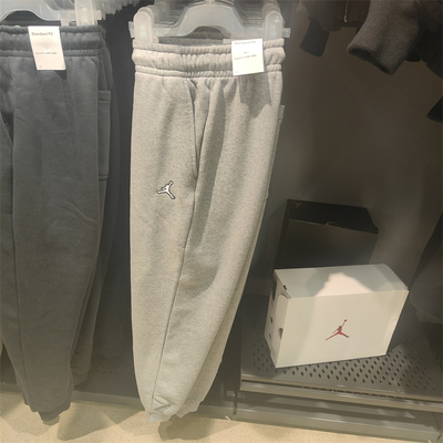 正品Nike/耐克灰色卫裤男子运动裤休闲束脚加绒长裤 DQ7341-091