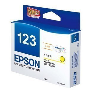 原装爱普生 EPSONT1234 黄色 墨盒(高容)爱普生80W 700FW墨盒
