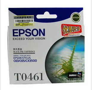EPSON 爱普生 T0461黑色墨盒 原装 (适用STYLUS C63 C65 CX3500)