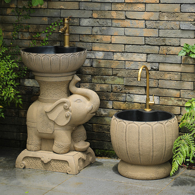 创意户外大象洗手台盆