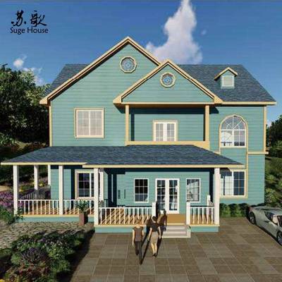 田园风小清新住宅别墅阳光房农村轻钢龙骨结构二层自建房设计施工