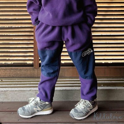 摇粒绒保暖材质拼接宽松抓绒长裤