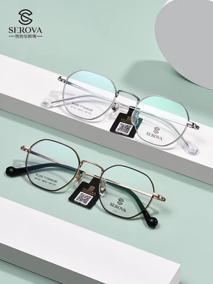 纯钛眼镜框超轻纯钛小框配高度近视超薄1.74镜片防蓝光镜SP720