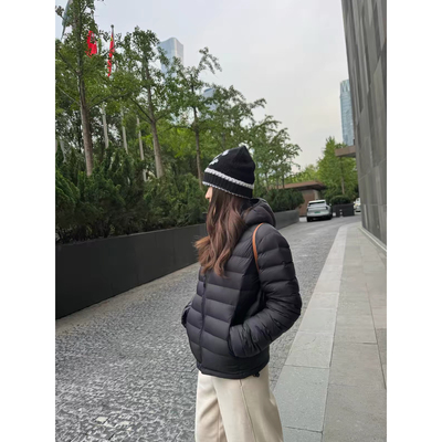 韩系经典款小排骨休闲轻便舒适百搭保暖显瘦连帽羽绒服外套9668X