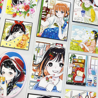 手帐分装胶带 放空时刻 风见幸山女古风PET素材账流麻贴纸咕卡