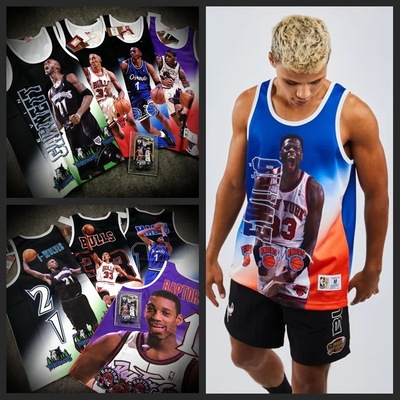 美式复古坎肩无袖篮球背心情侣款