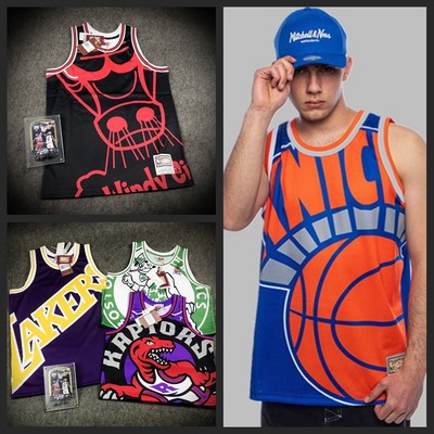 美式印染大图案篮球背心复古M&N