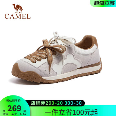 骆驼熊猫新款休闲鞋女经典阿甘德训鞋好看百搭白色女鞋轻便舒适