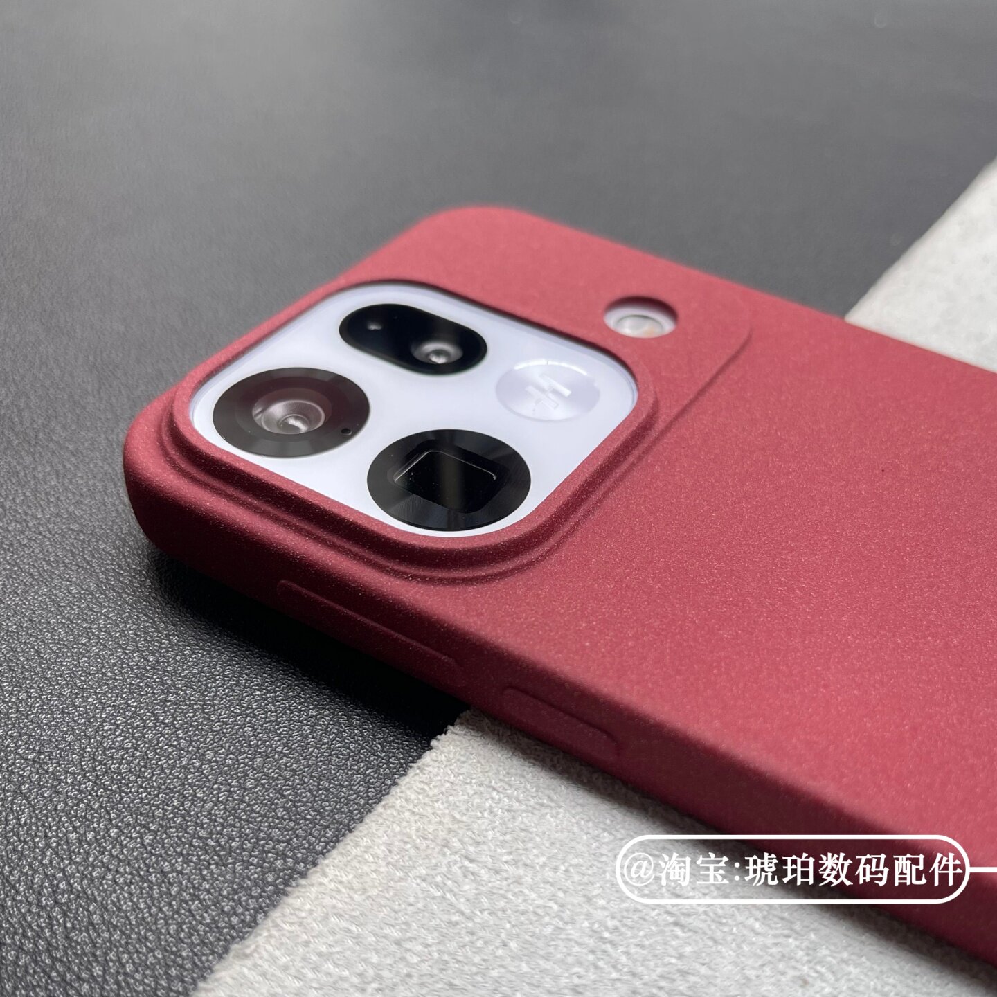 粗磨砂颗粒感防指纹适用OPPOFindX9sPro手机壳大孔火山口FindX9Ultra硅胶软壳X8S+全包圆弧边防滑复古酒红色