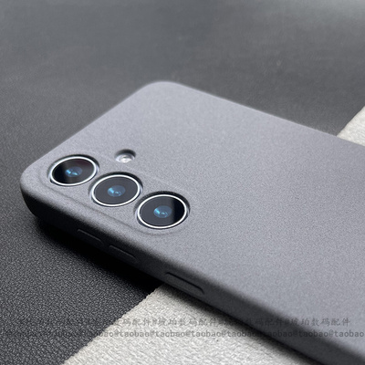 适用三星GalaxyS25edge手机壳奶奶灰S25Ultra粗磨砂不沾指纹S25+硅胶软壳S24FE简约个性小众纯色S23保护套S22