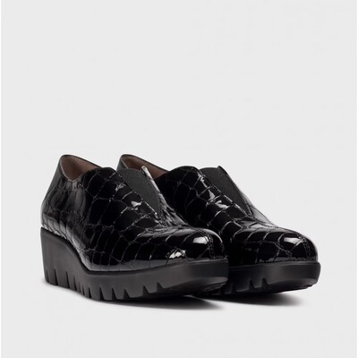 鱼蛋代购 WONDERS 西班牙产女鞋漆皮鳄鱼皮厚底C-33340 2025秋款