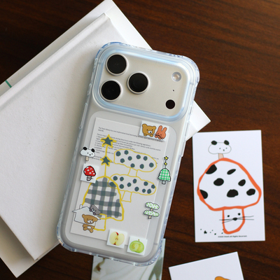 omatl原创小房子小熊 imd磨砂半透明手机壳 适用于苹果iphone