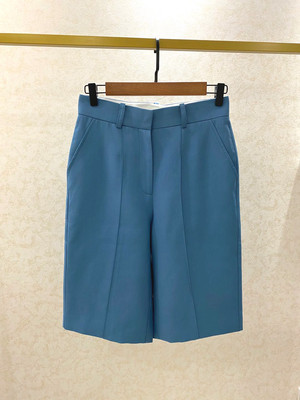 驼灰蓝三色高级帅气休闲中裤女 宽松显瘦五分裤潮Z04024
