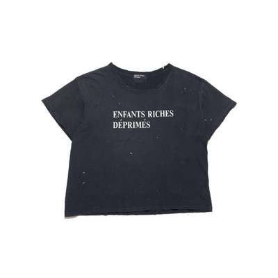 Enfants Riches Deprimes 忧郁的富二代做旧磨破标语泼墨印花短袖