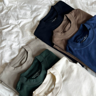 多色基础长袖日系复古重磅