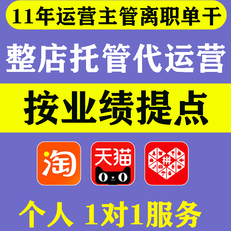 拼多多代运营网店整店铺个人淘宝托管直通车推广pdd服务天猫运营