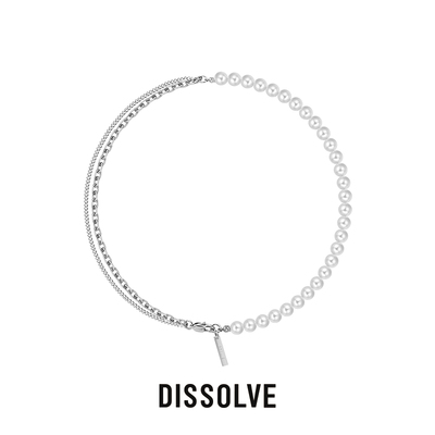 DISSOLVE珍珠项链男女潮轻奢小众高级感拼接链叠戴情侣锁骨链颈链