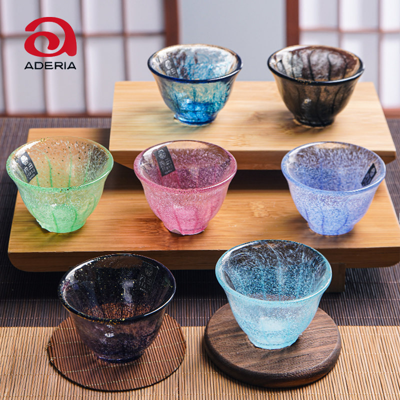 【日本原装进口aderia彩色玻璃杯手工清酒杯茶杯品茗杯花语金箔杯】选购介绍 - 轻舟网异形推荐