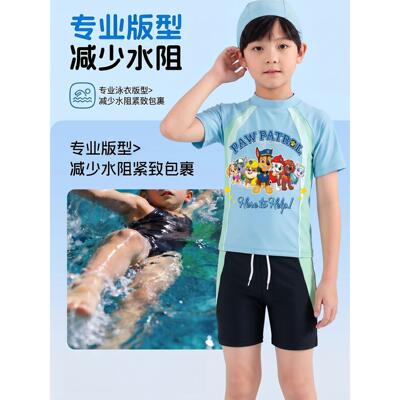 汪汪队男童泳衣男孩2026新款海边儿童游泳衣女孩夏季分体泳衣套装