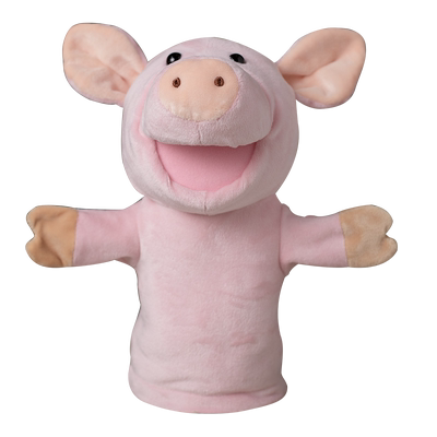 毛绒猪宝宝幼儿园互动手偶玩具