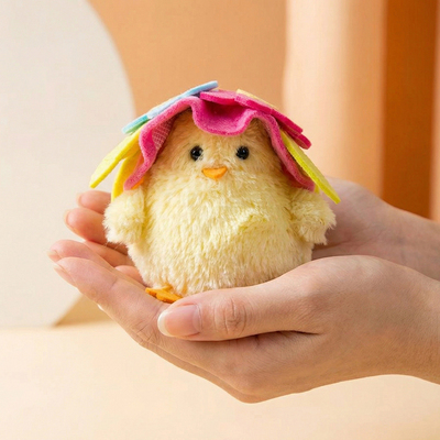 丑萌小鸡毛绒公仔桌面汽车摆件