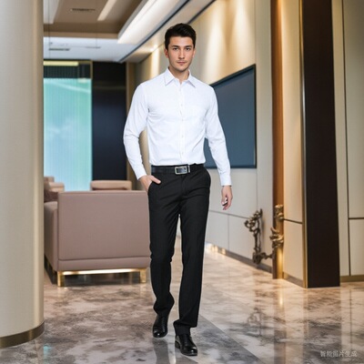 衣品职春、夏棉类混纺修身男套装