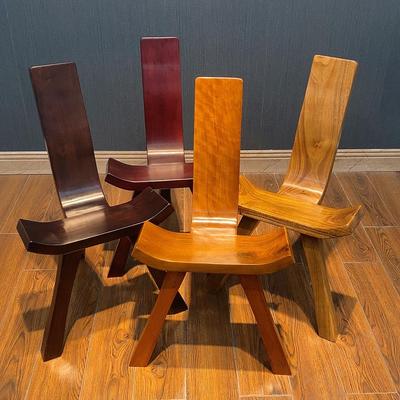 花梨木三脚椅客厅鼓凳茶椅民宿阳台休闲 ??六度椅赏景靠背椅小官