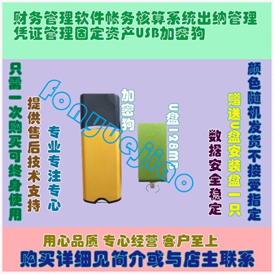 财务管理软件帐务核算系统出纳管理凭证管理固定资产USB加密狗
