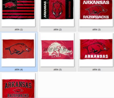 Arkansas Razorbacks Flag阿肯色大学队球迷旗帜