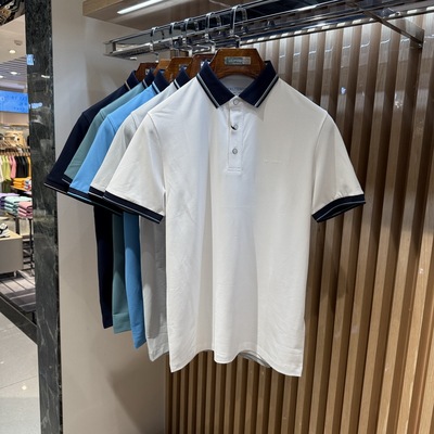 卡尔丹顿春夏翻领短袖T恤